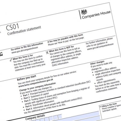 confirmation statement cs01 form - Small Firms Services Ltd